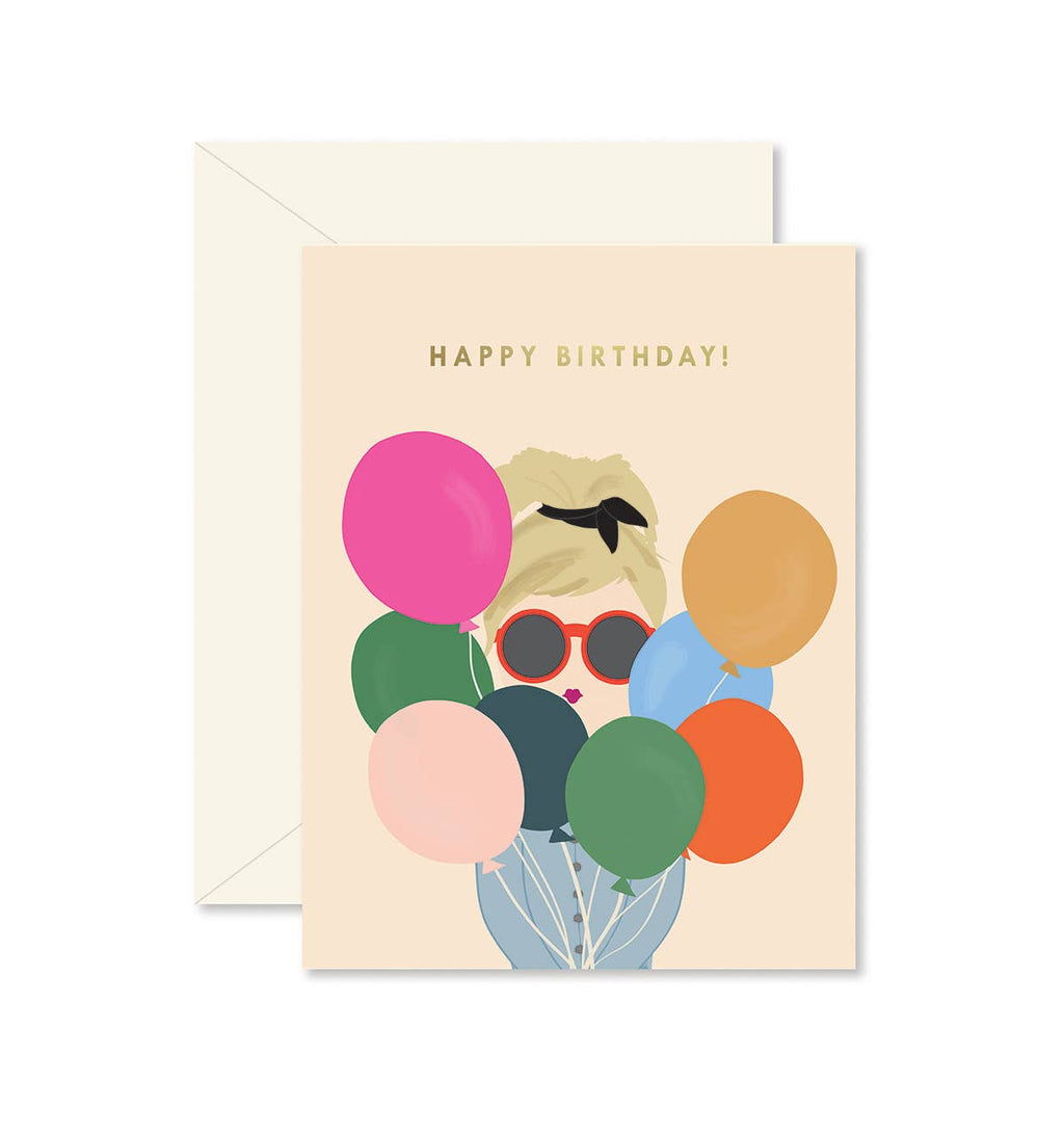 Balloon Lady Birthday Greeting Card – Whatsoever Things