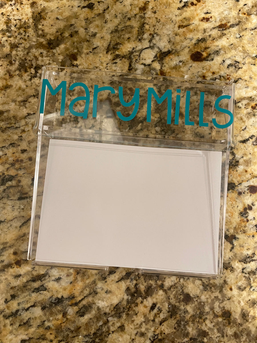 Acrylic Memo Pad Holder with Pen Compartment (Includes Paper ...